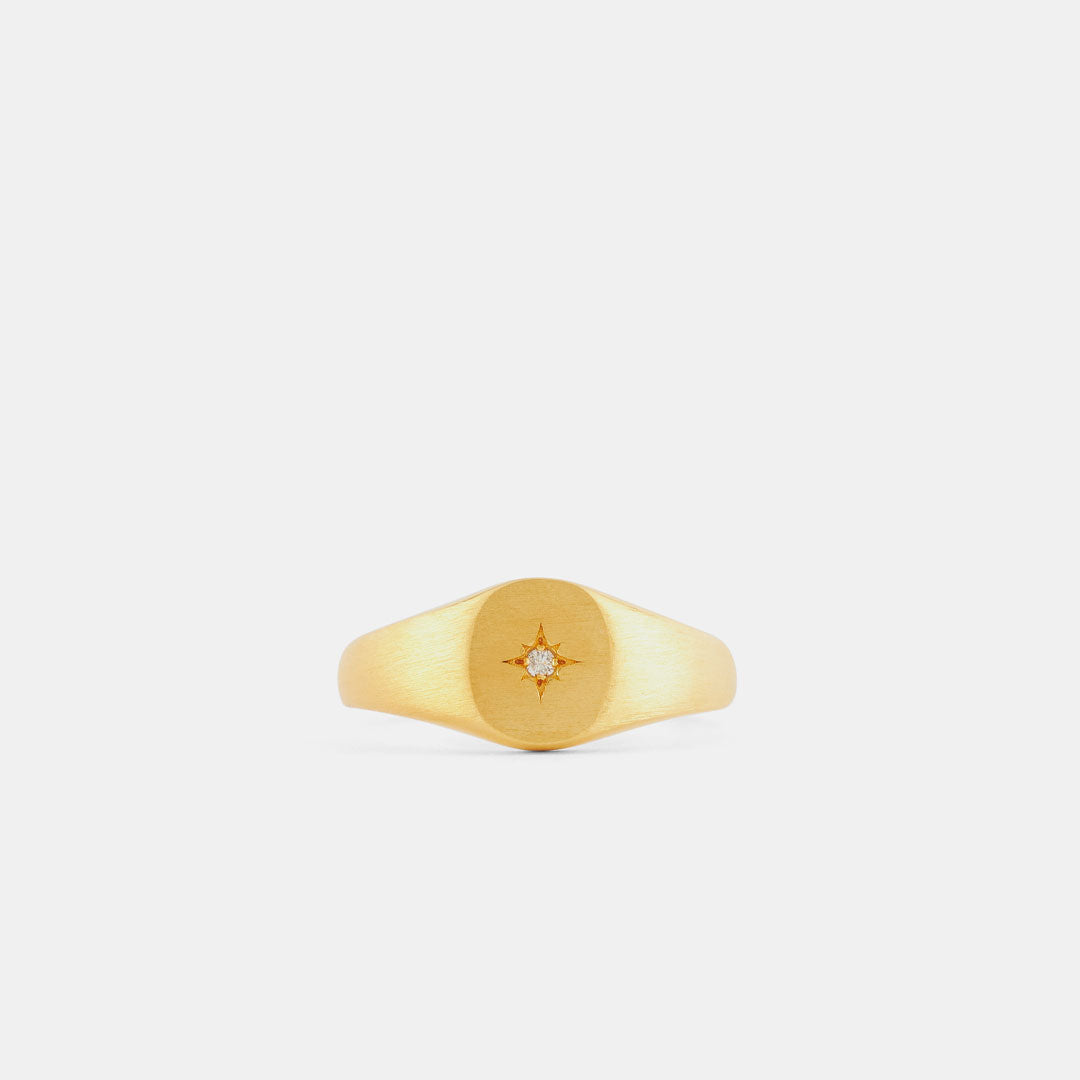 Gold Diamond Signet Ring – Serge DeNimes