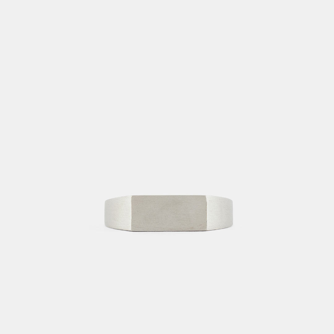 Silver Brushed Rectangle Ring – Serge DeNimes