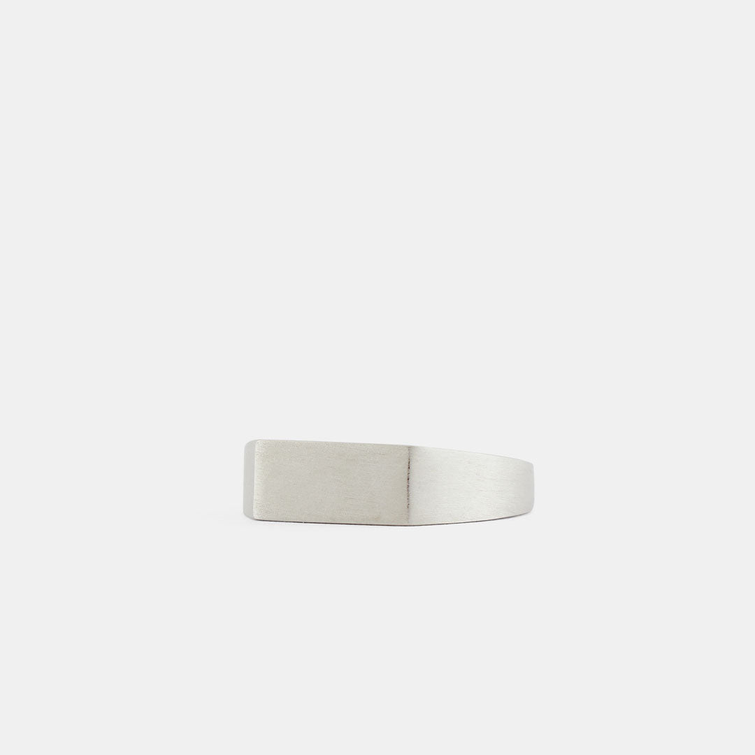 Silver Brushed Rectangle Ring – Serge DeNimes