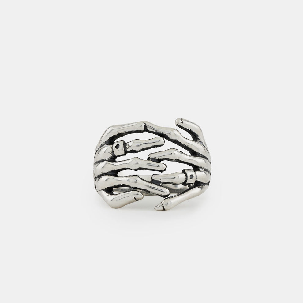 Silver Skeleton Hands Ring – Serge DeNimes